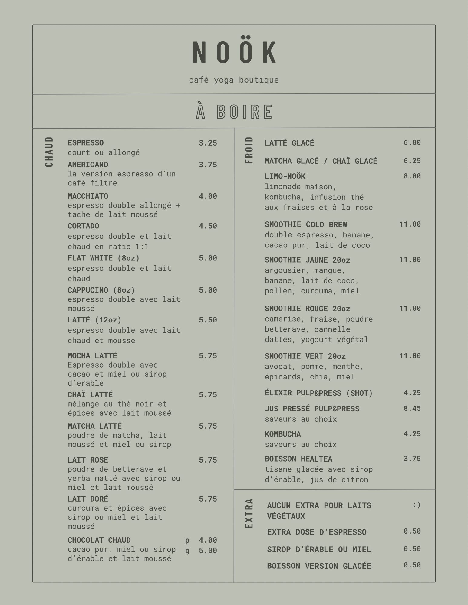 Menu – NOÖK