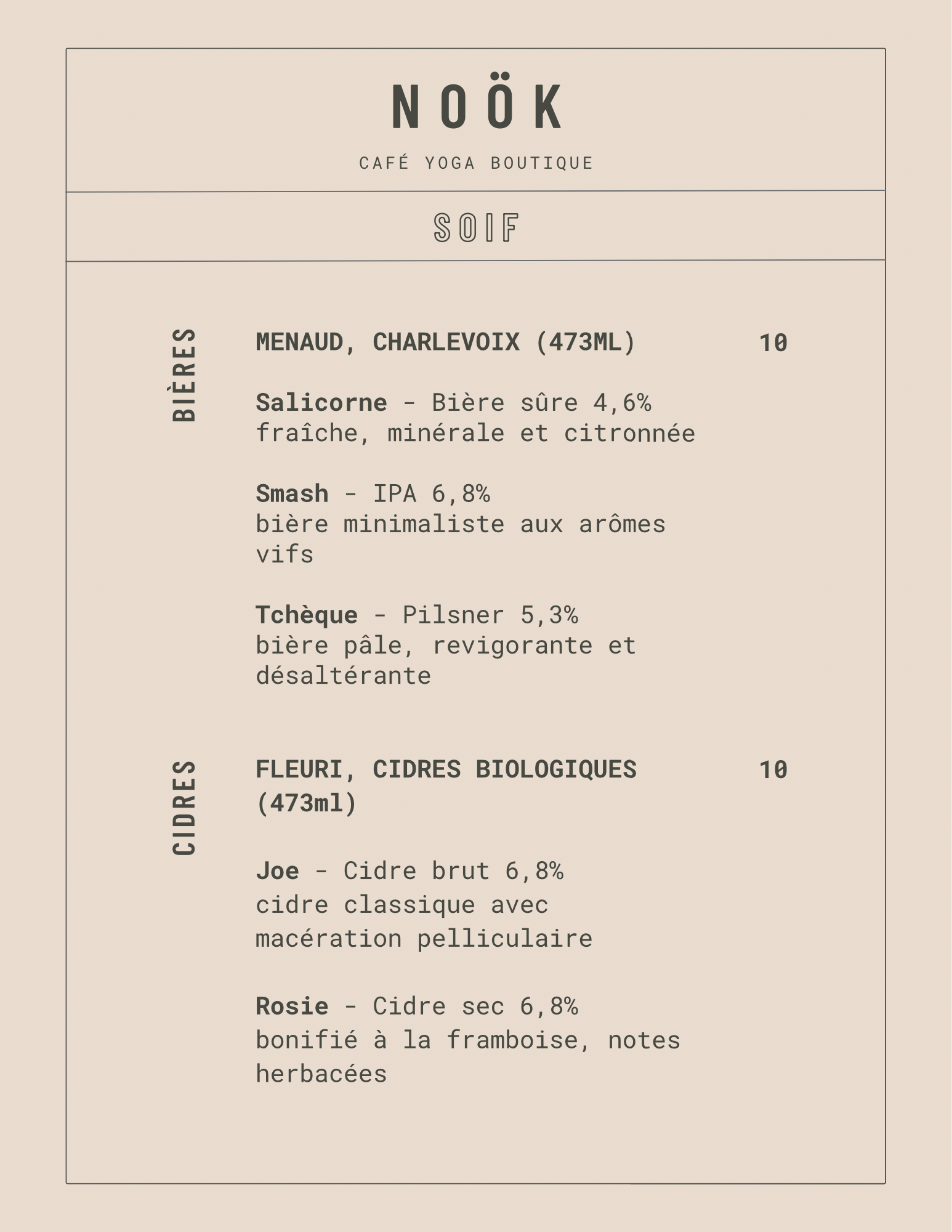 Menu – NOÖK